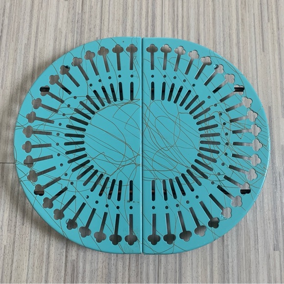 Kitchen | Vintage Expandable Trivet In Metal Soft Teal Color With Gold ...